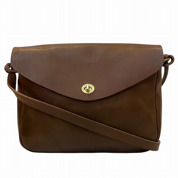 ミミベリー レザー ブラウン バッグ ショルダーバッグ レディース【中古】