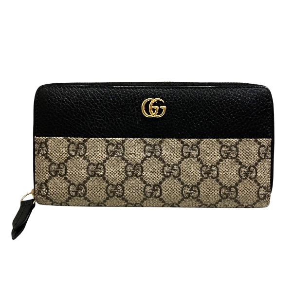 グッチ GUCCI GGスプリーム ダブルG バイカラー ジップアラウンドウォレット 456117 長財布 ユニセックス【中古】