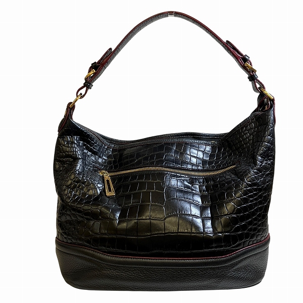 ココセリュックスゴールド バッグ ハンドバッグ ショルダーバッグ クロコ 型押し レディース【中古】