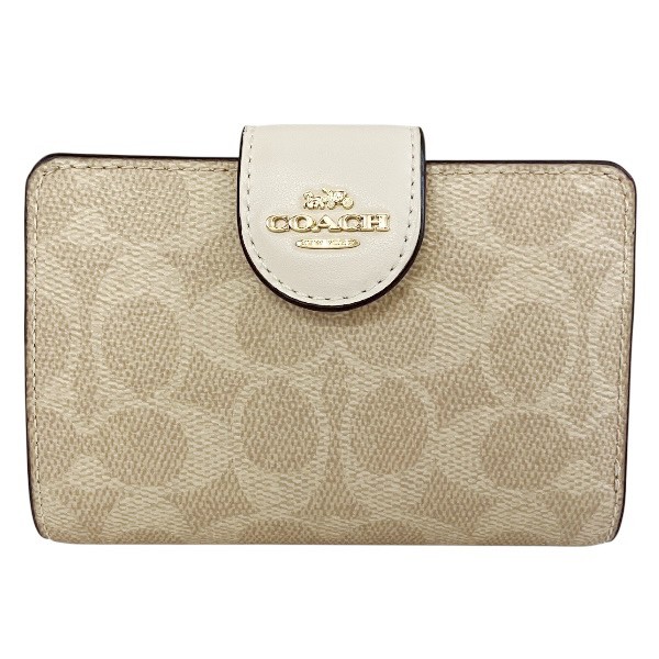 コーチ COACH シグネチャー ミディアムコーナージップウォレット CW786 2つ折り財布 レディース【中古】