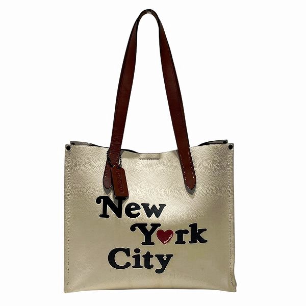 コーチ COACH CI010 アイボリー レザー バッグ トートバッグ レディース【中古】