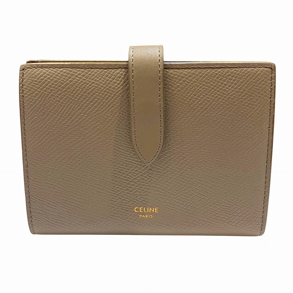 セリーヌ CELINE ミディアムストラップウォレット 10B643 2つ折り財布 レディース【中古】