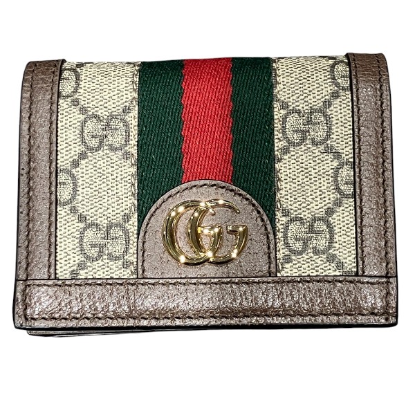 グッチ GUCCI オフディア GGスプリーム 523155 2つ折り財布 レディース【中古】
