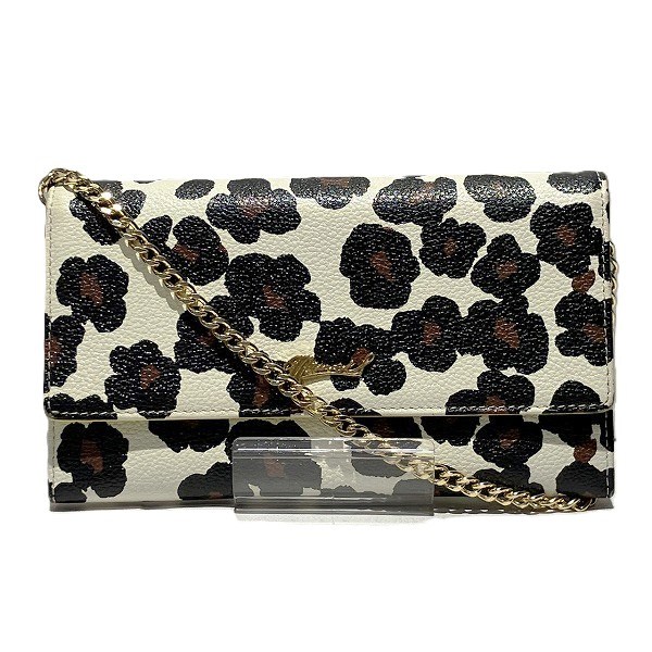 ミュベール レオパード×花柄 チェーンウォレット 長財布 レディース【中古】