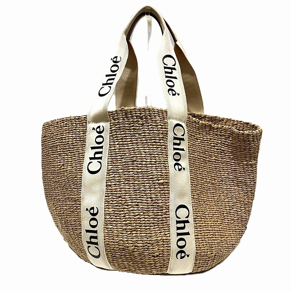 クロエ Chloe ウッディ ラージバスケット バッグ かごバッグ レディース【中古】