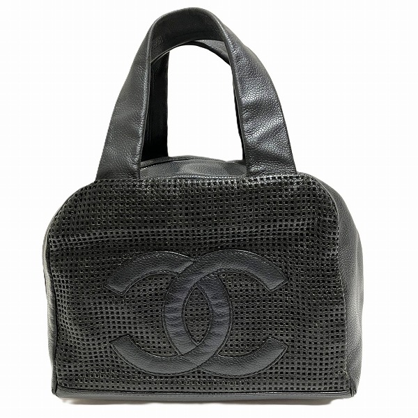 シャネル CHANEL ココマーク キャビアスキン メッシュレザー バッグ ハンドバッグ レディース【中古】