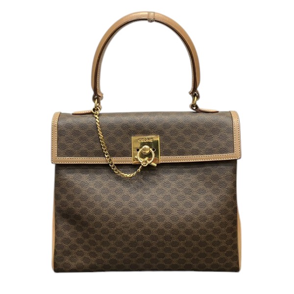 セリーヌ CELINE マカダム柄 M13 ブラウン バッグ ハンドバッグ レディース【中古】