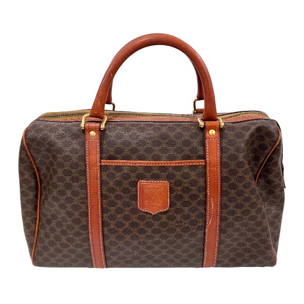 セリーヌ CELINE マカダム ブラウン バッグ ハンドバッグ ボストンバッグ ユニセックス【中古】