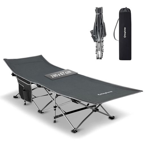KINGCAMP キャンプ ベッド 折りたたみ 簡易 ワンタッチ 組立不要 コット ワイド 丈夫 安定 防水 耐荷重120KG 軽量 収納袋付き アウトドアベッド サマーベッド 野外 昼寝 庭 ビーチ オフィス レ…