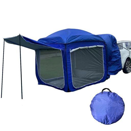 FENGZEL OUTDOOR カーサイドテント 200*200*200CM 立方体 3-4人用 防雨防風 UVカットSUV各車種汎用 設置簡単 ポップアップント式 ファミリーキャンプ キャノピーテント (ブルー)