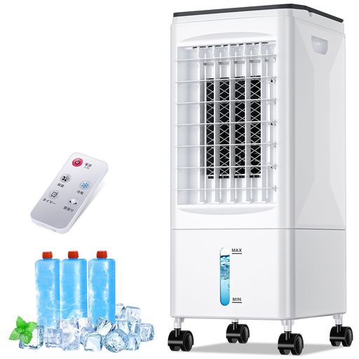 ELEEYAK 冷風機 冷風扇 冷風扇風機 【2025夏 保冷パック3個付】 6L水タンク 3段階風量 自動首振り 7時間切タイマー リモコン・タッチパネル操作 キャスター付 60W省エネ 節電 冷風機 強力 人気 …
