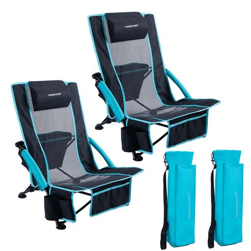 CHANGE MOORE アウトドアチェア キャンプチェア ローチェア 超通気性 600Dオックスフォード生地 136KG耐荷重 折りたたみ 涼感座り心地 コンパクト ヘッドレスト付き 保冷ストレージバッグ付き …