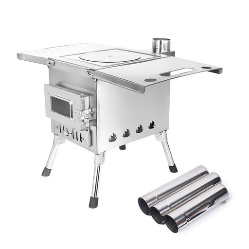 SOTECH キャンプ 薪 ストーブ テント 内 2次燃焼-キャンプアンドキャビンズ、料理、ハイキング、釣り、バックパッキング(煙突パイプ付き)