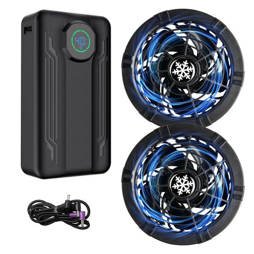 【2025暴風40V/30000MAH】SUMWIND 空調作業服 ファンバッテリーセット 40V超高出力 30000MAH大容量 日本製ブラシレスモーター 5段階風力調節 26時間稼働 現場作業 草刈り 釣り 熱中症対策 扇風機付…