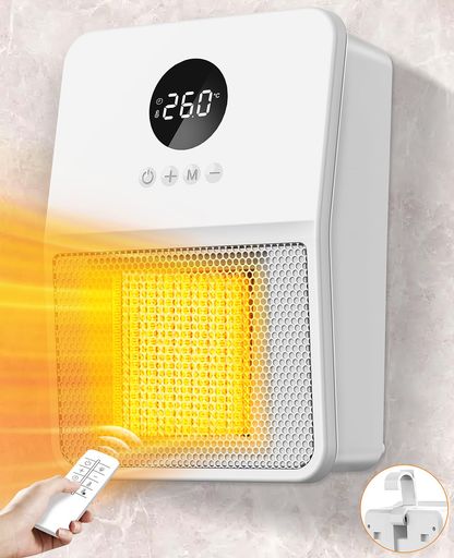 ヒーター 壁掛け 人感センサー付き セラミックヒーター 【ヒートショック対策・2秒速暖・3WAY使用】電気ファンヒーター 暖房器具 大風量 電気ストーブ 3段階調整 800W/1200W ディスプレイ表…