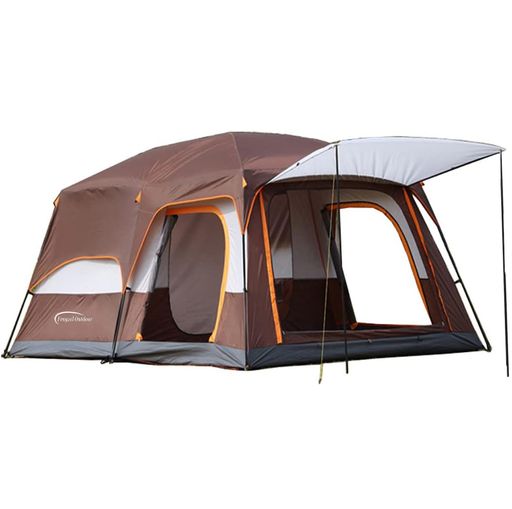 FENGZEL OUTDOOR キャノピーテント リビング+2ルーム付き 4-6人/8-12人用 快適な居心地 防雨 日よけ 家族連れ 友達多人用 二重構造 前室付き アウトドア キャンプ 大型 ファミリーテント