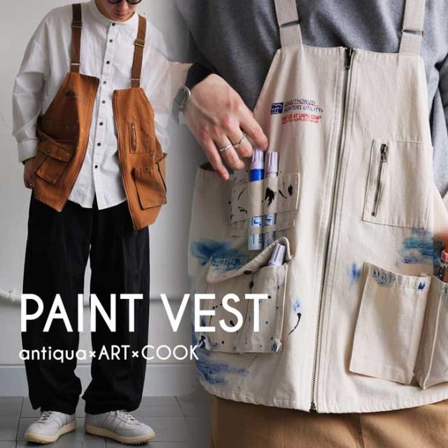 ペイントベスト ベスト メンズ トップス 綿100 送料無料・メール便不可