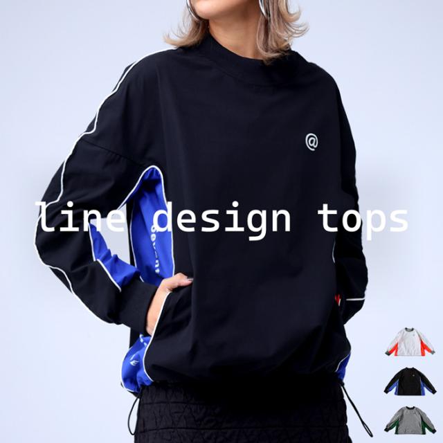 ANTIQUA GOLF×STCH パイピングトップス レディース 送料無料・再販。(500)メール便可