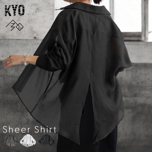 再入荷予定有!シアーデザインシャツ シャツ レディース トップス 送料無料・(80)メール便可