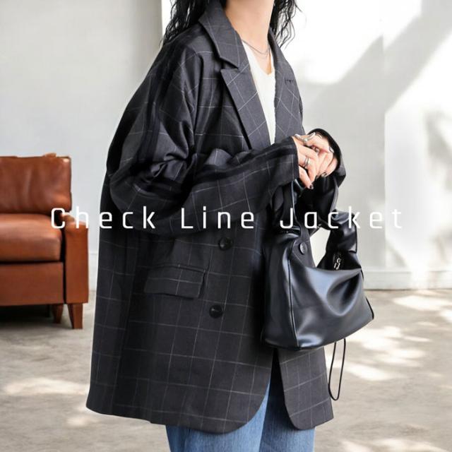 チェックラインジャケット ジャケット レディース 送料無料・1メール便不可