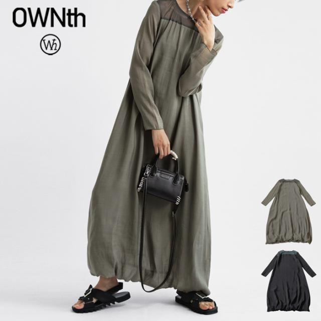 メッシュ切替 ワンピース レディース ロング 長袖 送料無料・(100)メール便可