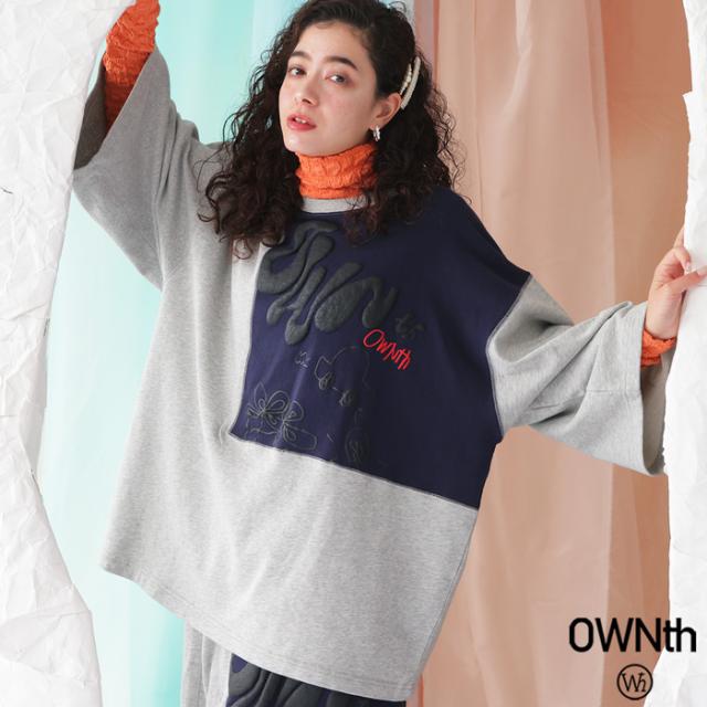 落書きロゴ スウェット レディース プルオーバー 綿 送料無料・(500)メール便可 冬新作