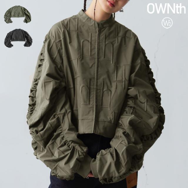 まとめて20％OFF！12日20時〜19日10時 モノグラム ボリューム袖 ブルゾン レディース 長袖 送料無料・メール便不可 秋新作