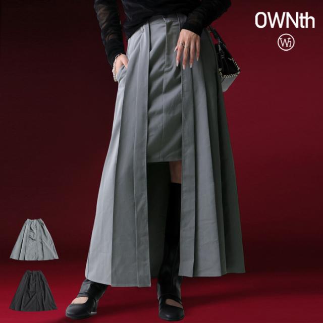 レイヤード風 プリーツスカート レディース ボトムス 送料無料・メール便不可 冬新作