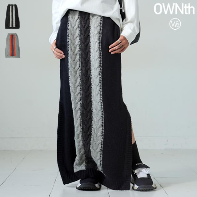 まとめて20％OFF！12日20時〜19日10時 ケーブル編みニットスカート レディース スカート 送料無料・メール便不可 秋新作