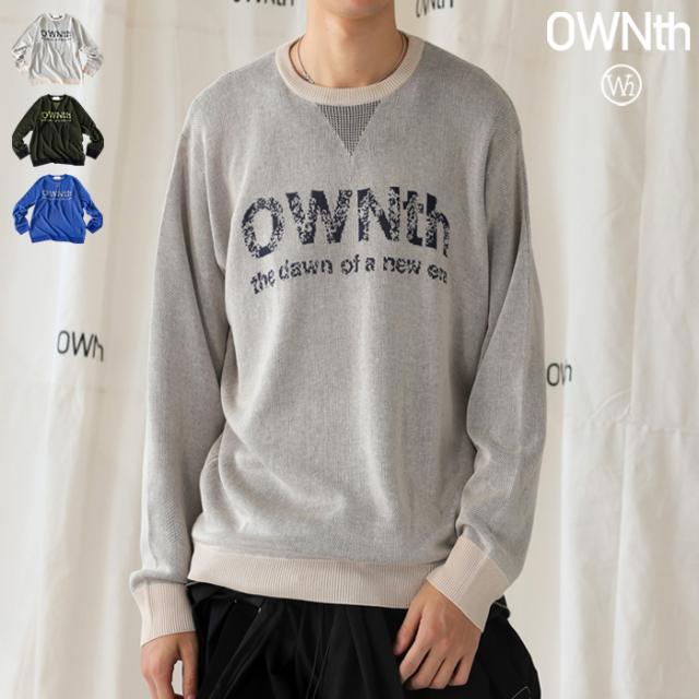 グラデーションロゴ ニット メンズ トップス 長袖 送料無料・メール便不可 秋新作