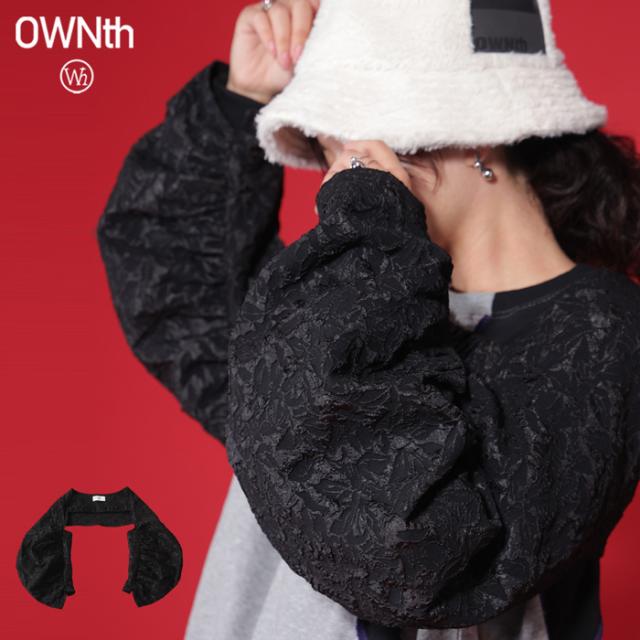 ジャガード柄 ボリュームスリーブトップス レディース 送料無料・(500)メール便可 冬新作