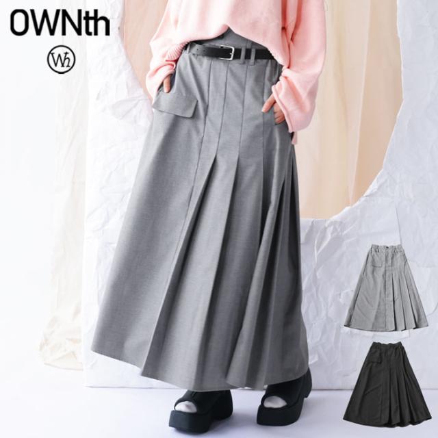 アシメ プリーツスカート レディース ボトムス フレア 送料無料・(100)メール便可 冬新作