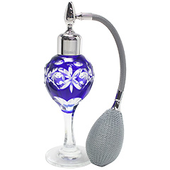 ヒロミチ アトマイザー 香水 バルブ アトマイザー ハンドワーク ワイン 色被切子 21006 ブルー BULB ATOMIZERS HANDWORK