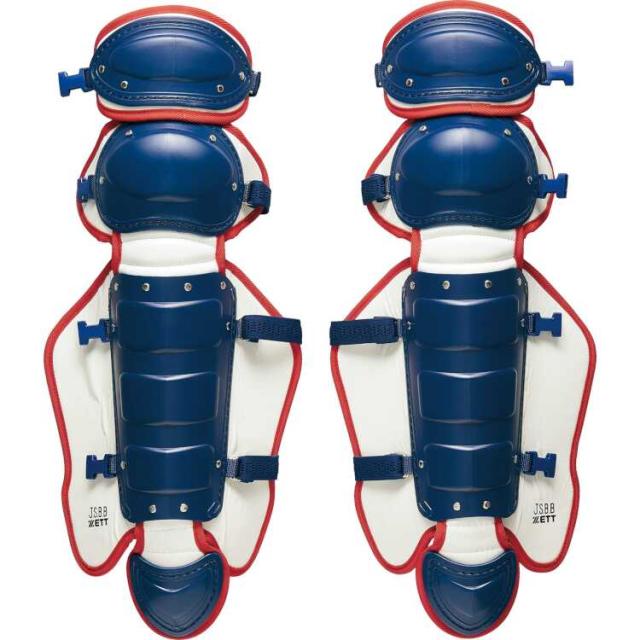 ゼット 軟式野球用キャッチャーレガーツ(限定品) ネイビー×レッド #BLL3298CA-2964J 送料無料 ZETT