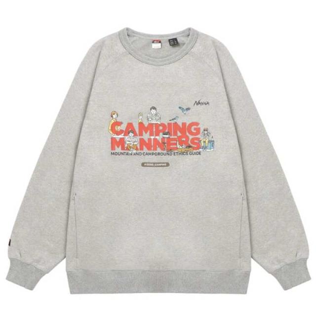 ナンガ エコハイブリッド キャンピングマナー ソープバブル スウェットシャツ(メンズ) L ライトグレー #N0000144-L.GRY 送料無料