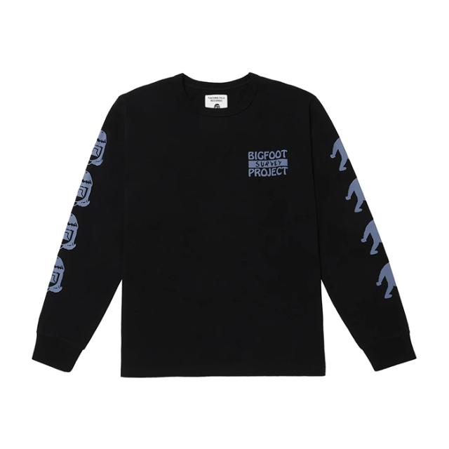 ナンガ×タコマフジレコード ビックフット サーベイ プロジェクトロゴ ロングスリーブティー(ユニセックス) L ブラック #N0003120