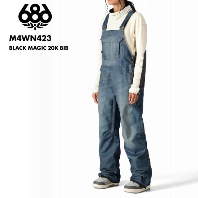 686/シックスエイトシックス レディース スノー ビブパンツ BLACK MAGIC 20K BIB WINTER 24-25 スノーボード スキー 防寒 スノボウェア スキーウェア  M4WN423