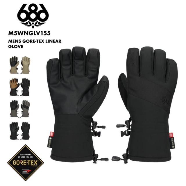 686/シックスエイトシックス メンズ GORE-TEX 5指グローブ MENS GORE-TEX LINEAR GLOVE 2025-26 WINTER M5WNGLV155 スノーグローブ スノーボードグローブ スノボグローブ スキーグローブ スキー スノボ スノーボード 防水 透湿 タッチスクリーン対応 男性用