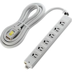 エレコム(ELECOM) T-WHRM3650LG/RS グレー ハーネス仕様工事用タップ 延長コード 3ピン 6個口 5m