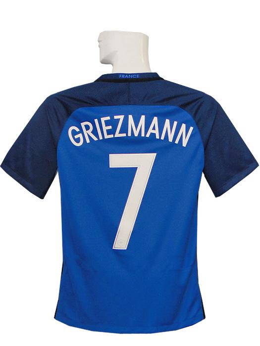 (ナイキ) NIKE/16/17フランス代表/ホーム/半袖/グリーズマン/EURO2016決勝戦バッジ+マッチーデー+RESPECT付/フルマーキング/724615-439