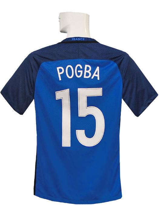 (ナイキ) NIKE/16/17フランス代表/ホーム/半袖/ポグバ/EURO2016決勝戦マッチーデー+バッジ+RESPECT付/フルマーキング/724615-439