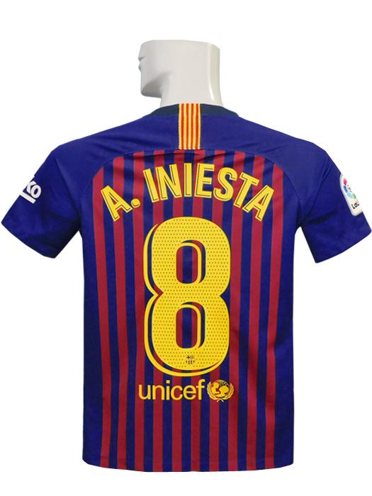 ***傷、汚れあり***(ナイキ) NIKE/18/19バルセロナ/ホーム/半袖/イニエスタ/ジュニア用/894458-456