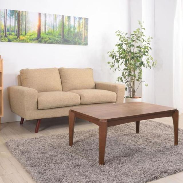 こたつ 炬燵 コタツテーブル ブラウン W90×D60×H38 こたつ 炬燵 ウォルナット 天然木 リビングコタツ センターテーブル 木製品 カフェテーブル こたつ布団ずれない構造 北欧 おしゃれ シンプル モダン 和室 洋室 ひとり暮らし テーブル 幅90センチ azu-kt-109 店舗 カフェ