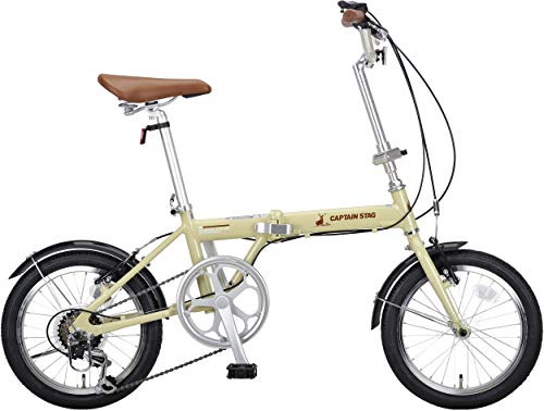 限定キャプテンスタッグCAPTAIN STAG AL 16インチ 折りたたみ自転車 アルミフレーム  シマノ6段変速 / 重量約10.6kg