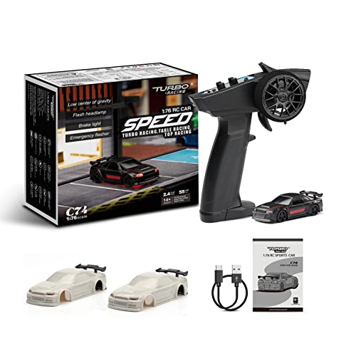 Turbo Racing C74 1:76ラジコンカー ターボレーシング 1/76ミニRCカー 40分連続稼働 2.4GHz技適認証済み 比例 ...