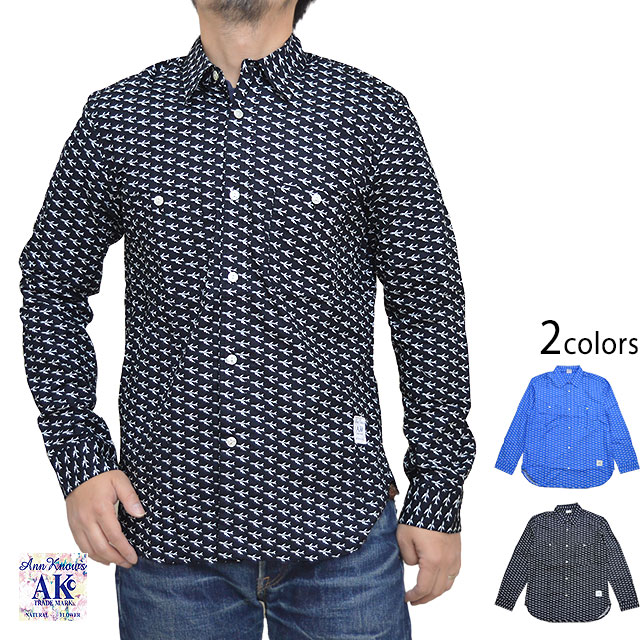 長袖シャツ「Trans portation AIR PLANE」 Ann Knows アンノウズ 日本製 国産 飛行機