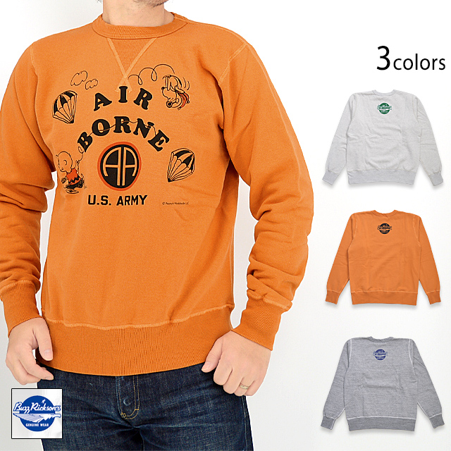 BUZZ×PEANUTS セットインクルーネックスウェット「AIR BORNE」 BUZZ RICKSON'S BR69072 バズリクソンズ スヌーピー