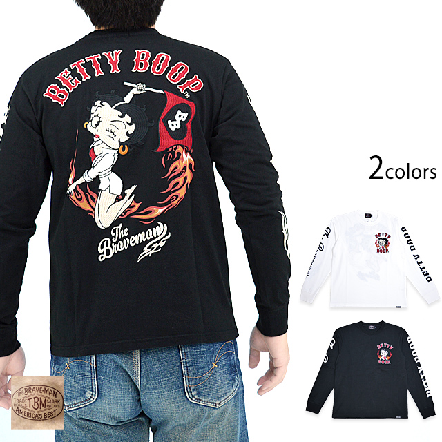 BR×BETTYコラボ 天竺ロングTシャツ 0The BRAVE-MAN BBB-2403 ブレイブマン ベティーちゃん 刺繍 長袖