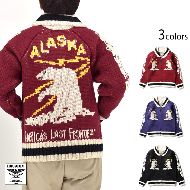 カウチンニットセーター「BEAR」 HOUSTON 22317  ヒューストン  クマ 熊 防寒