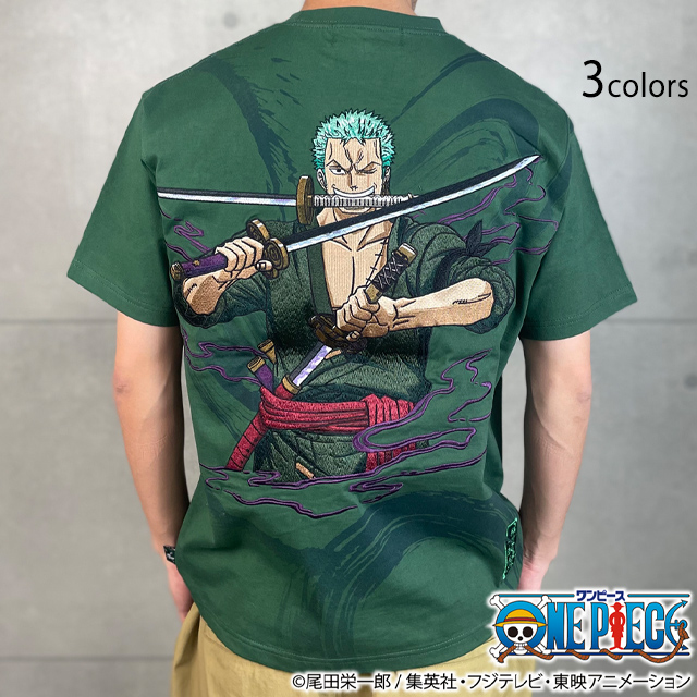絡繰魂×ONE PIECE 【ゾロ】海賊狩りの半袖Tシャツ 絡繰魂 252095 和柄 和風 刺繍 ワンピース 少年ジャンプ